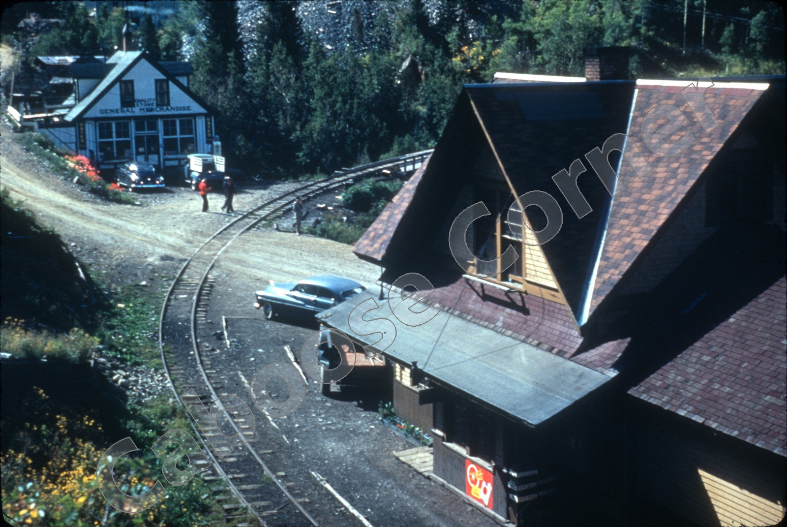 RGS Railroad Ophir Depot & Alta Mine Tram Sept 1952 35mm Slide Chione ...