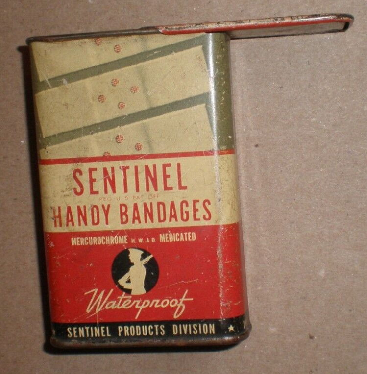 Vintage Sentinel Handy Bandages Tin - Slider top | eBay