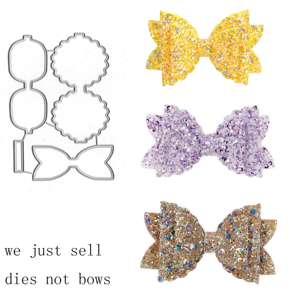 adies 3pcs Flower Bows Metal Die CutsWedding Kids Bow Tie Bowtie Hair ...