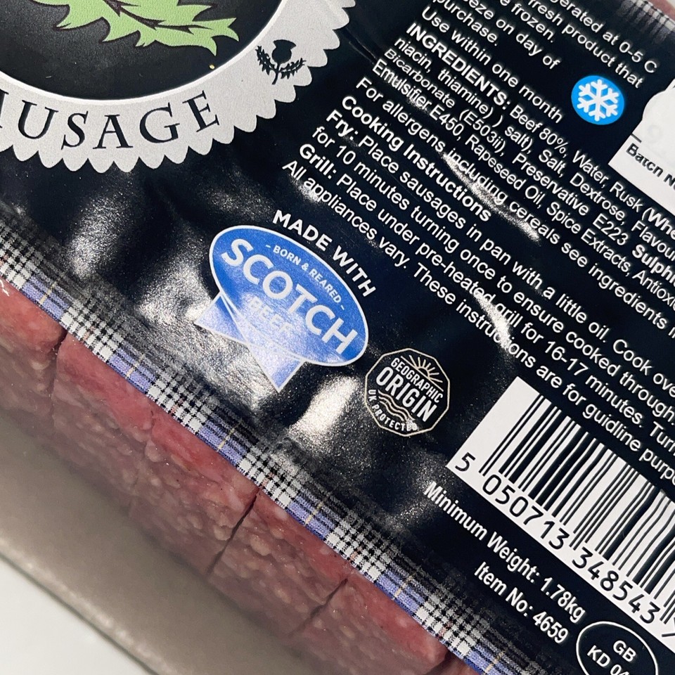 Thomsons Scottish Square Sausage 1.78kg Lorne Ayrshire Please Read ...