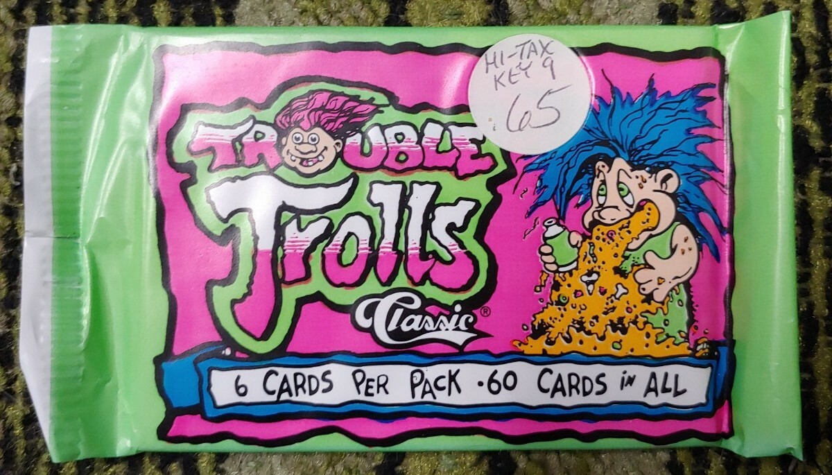 Vintage NOS Pack of 1992 Trouble Trolls Classic Trading Cards, 6 per ...