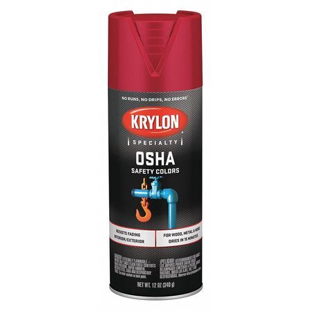 Krylon K02116007 OSHA Color Spray Paint Gloss Safety Red 12 Oz Can ...