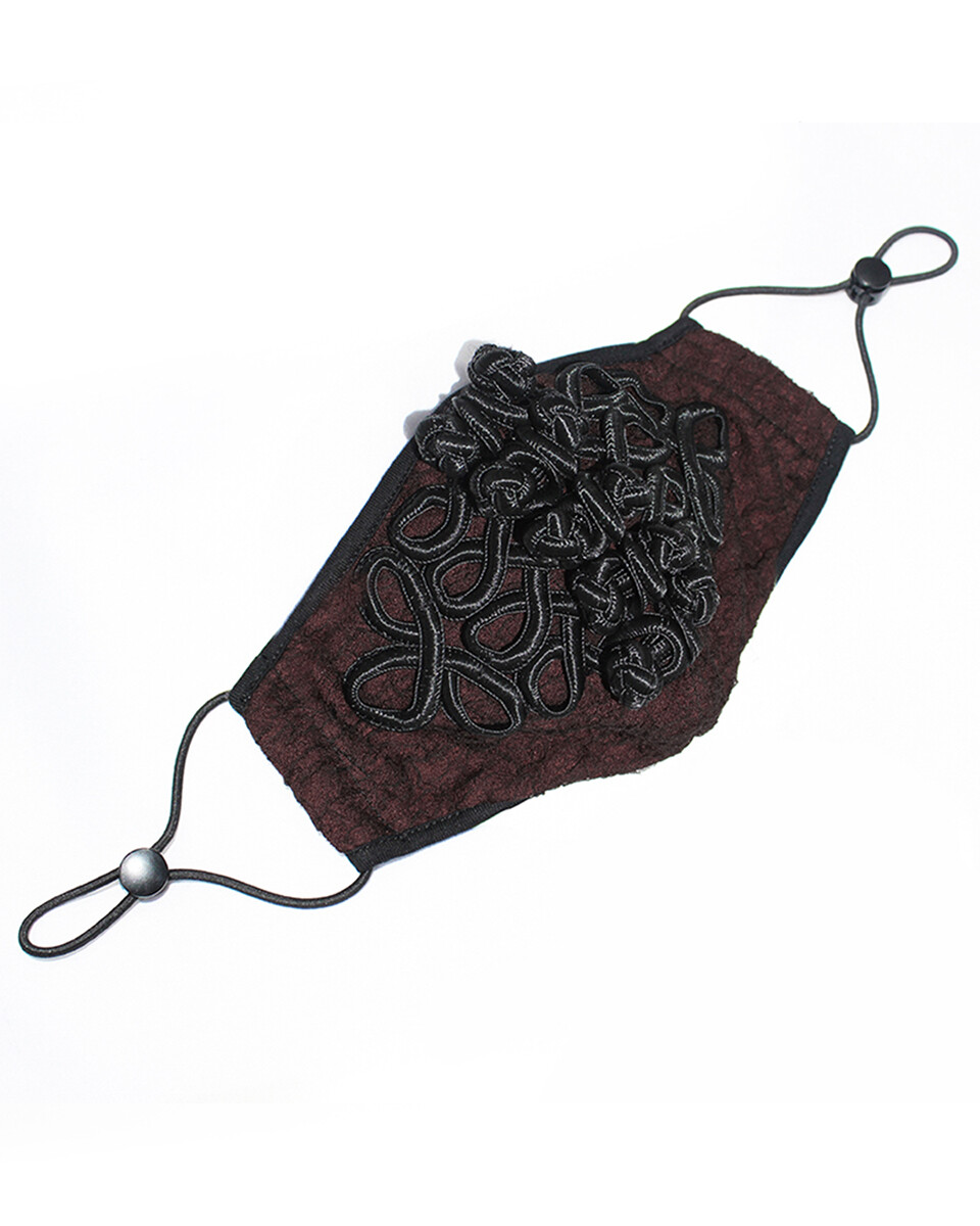 Devil Fashion Gothic Face Mask Mouthguard Red Black Knotted Frogging ...