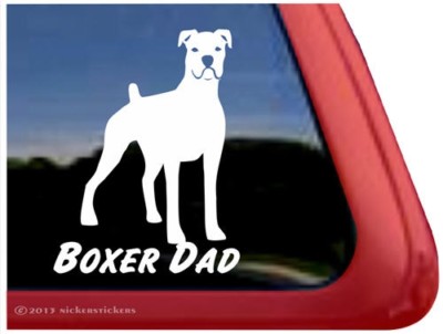 Boxer Dad | High Quality White Boxer Dog Window Decal Sticker | eBay