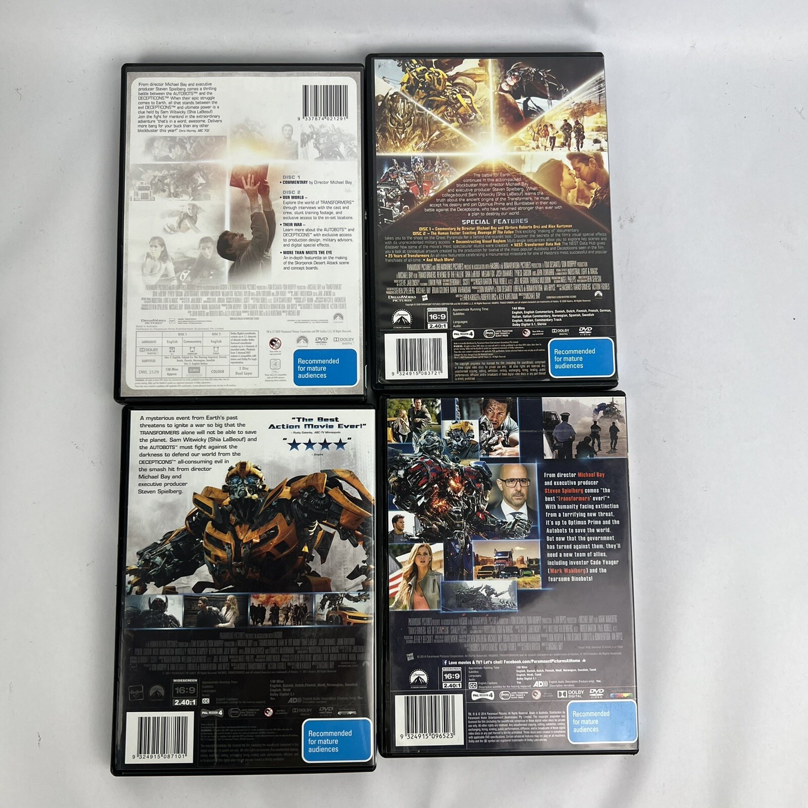Transformer Dvd Bundle x 4 movies Age of Extinction, Dark of the moon ...