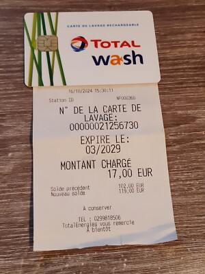 carte de lavage total wash 119 euros | eBay