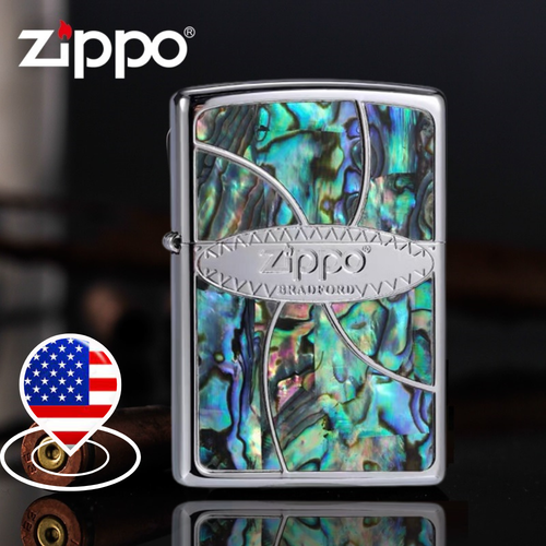 Silver Inlay Shell Bradford Classic Zippo Lighter | eBay