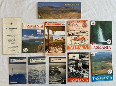 11 X RAC Touring District Road Maps Tasmania Victoria Western Australia ...