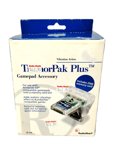Nintendo 64 N64 TremorPak Plus Rumble Pack & 256K Memory Card Radio ...