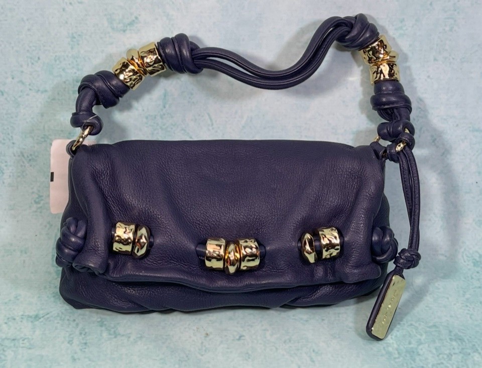 Michael Kors Butter Soft Indigo Leather Handbag w/Gold Accents from ...