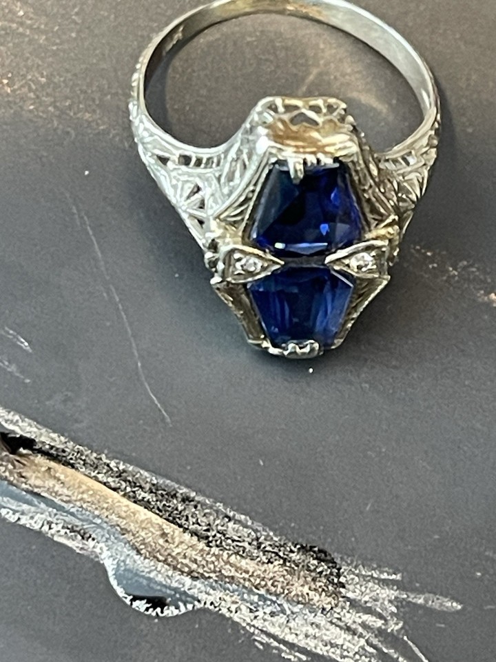 VTG 10K WHITE GOLD RING MARKED & TESTED 3.70 GRAMS ~LADIES RING SIZE ...