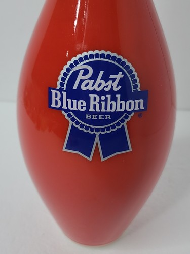Pabst Blue Ribbon PBR Bowling Pin Collectible Man Cave Standard 15" Red ...