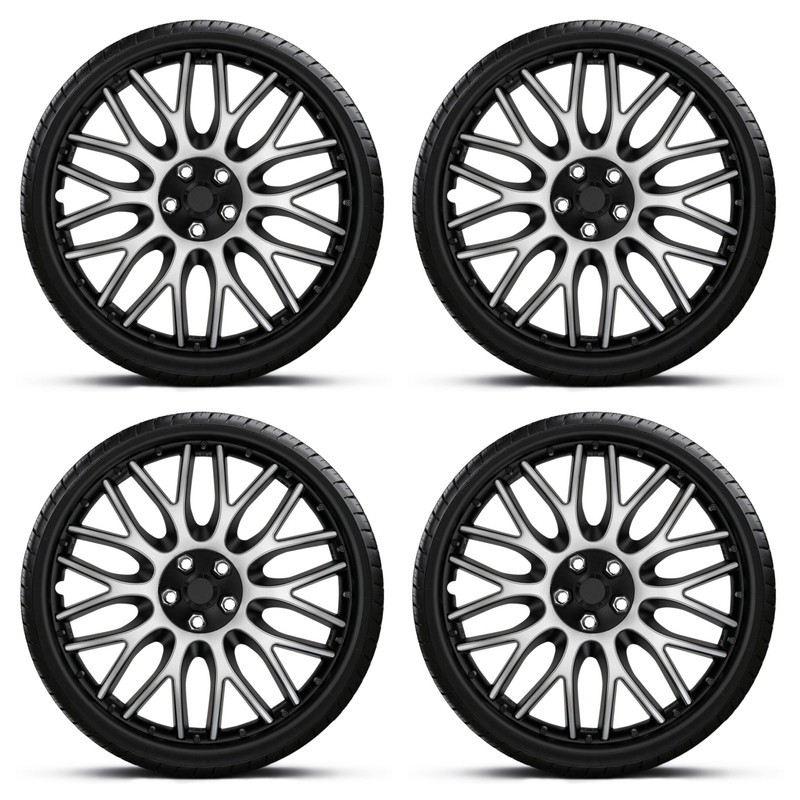 FOR TOYOTA ESTIMA 14" INCH WHEEL TRIMS HUB CAPS SILVER & BLACK ORDN 4PC ...