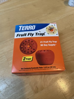 TERRO Indoor Fruit Fly Trap with Built in Window 2 Traps + 90 day Lure ...
