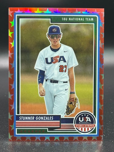 2023 USA Stars & Stripes STUNNER GONZALES Red Stars Prizm 014/149 Free ...