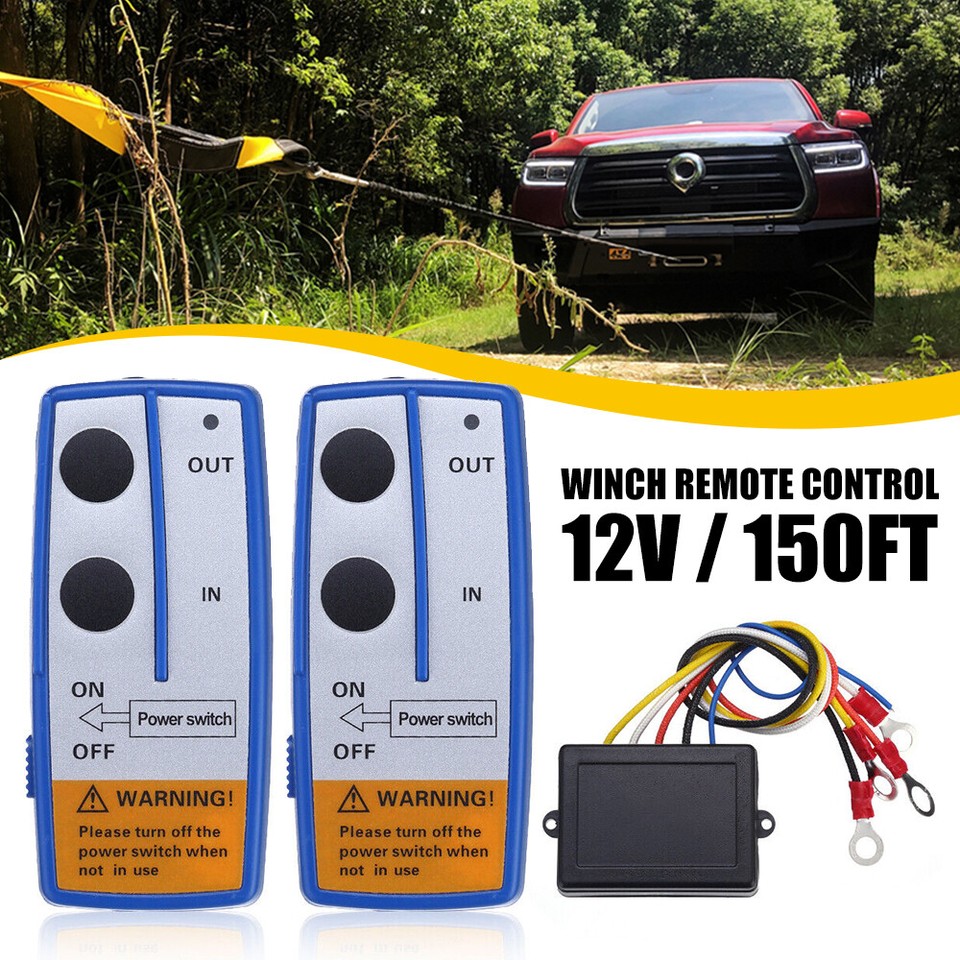 Universal Blue Wireless Winch Remote Control Switch Handset ATV Truck ...