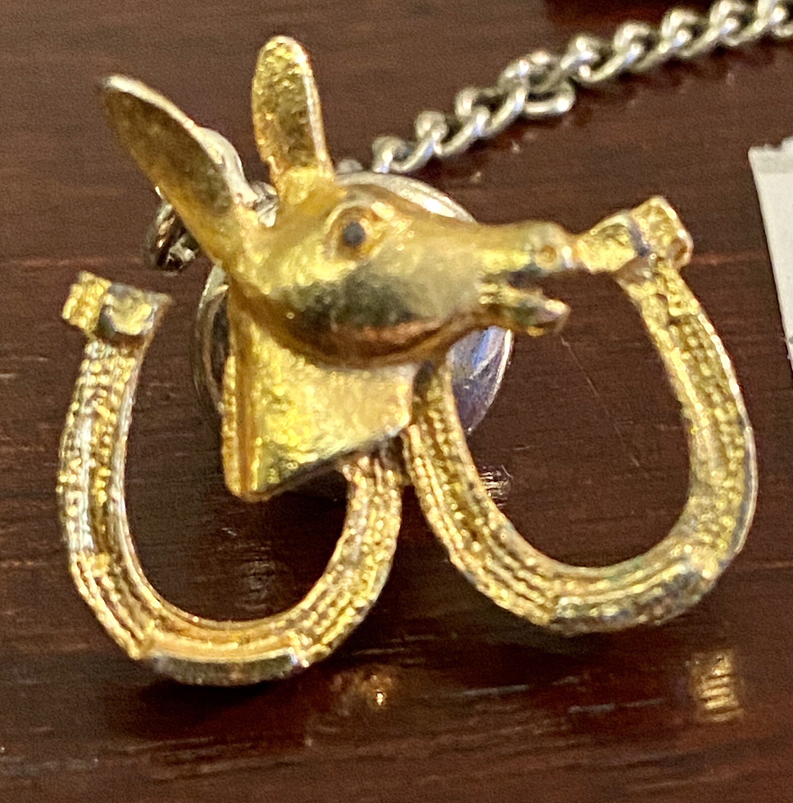 Vintage 1968 Democratic Jackass Donkey Lucky Horseshoe Tie Tack Pin ...