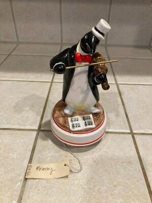 Schmid Music Box - Penguin Playing the Violin - Spins While Playing ...