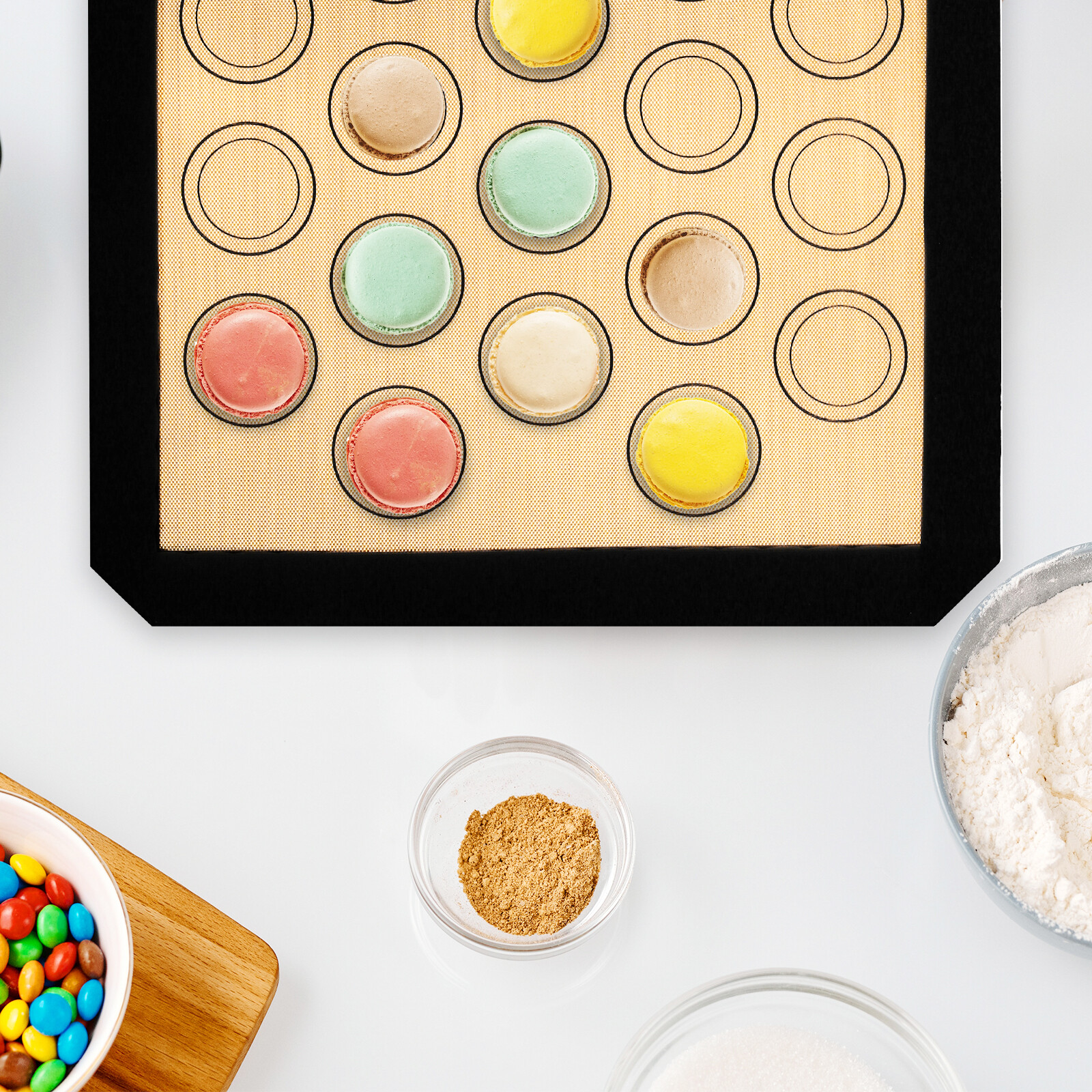 4Pcs Macaron Baking Mats Non Stick Silicone Macaroon Baking Sheet ...