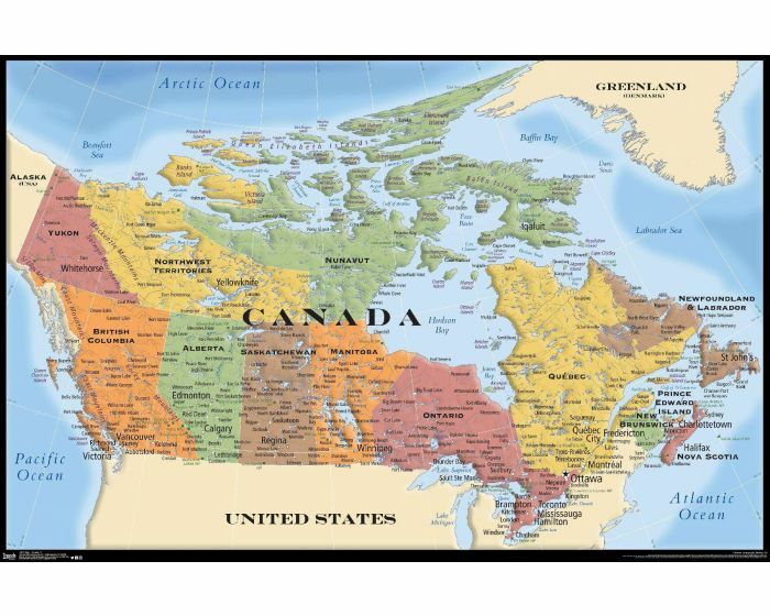 CANADA - MAP POSTER - 22x34 - 15211 | eBay