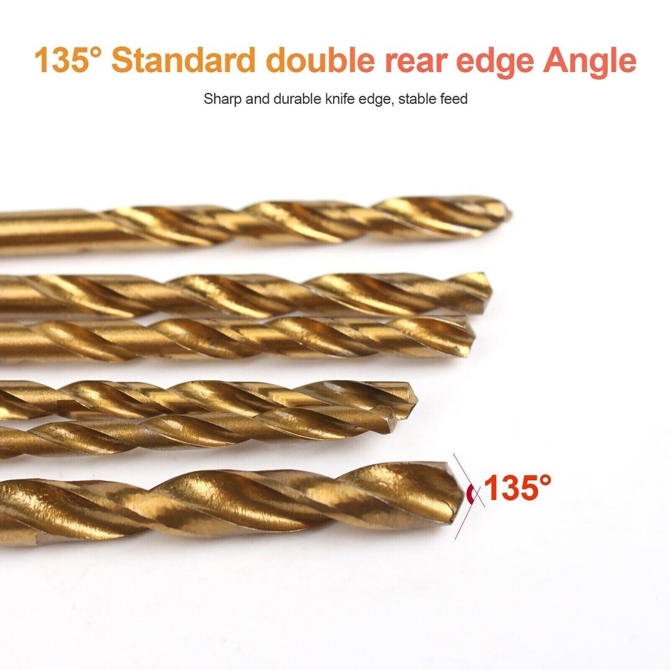 32PCS Drill Bit Set Titanium Coated HSS High Speed Steel Hex Shank ...
