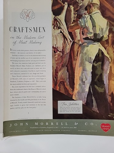 1935 John Morrell Meats Fortune Magazine Print Ad Butcher Cows Beef ...
