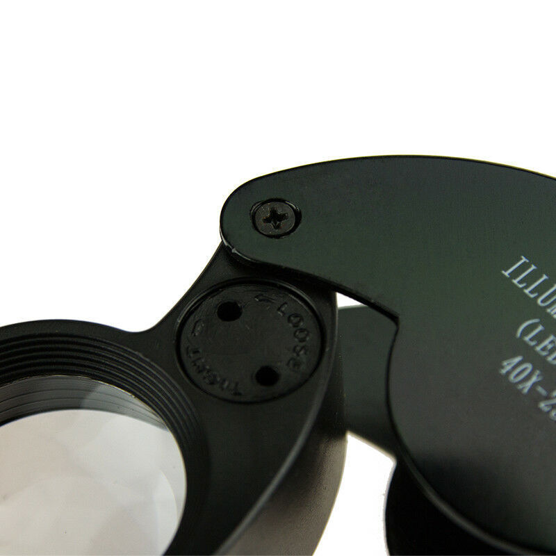 40X Magnifying Loupe Jewelry Eye Glass Magnifier LED Light Jewelers ...