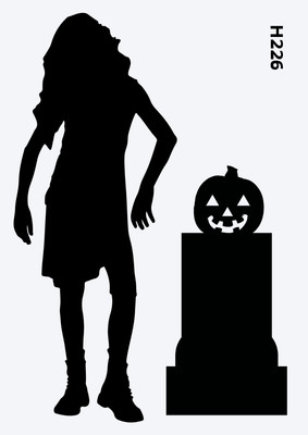 A4 DIY Craft Halloween Girl Zombie Stencil Template 10 mil Myla 254 ...