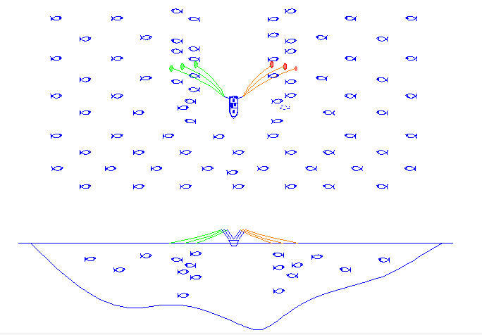 TWO 4" Prowler Planer Board Bobbers STEER IT Left-Right-POP to flip ...