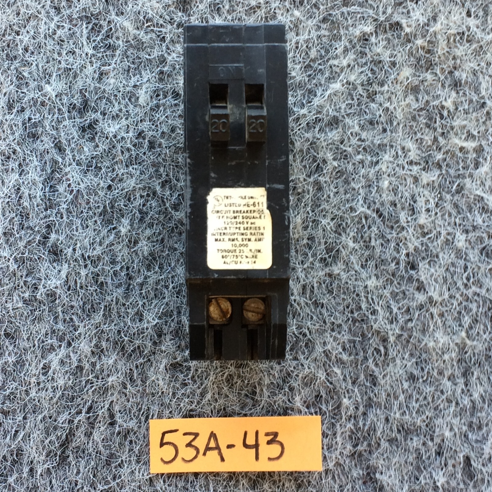 Square D Homeline 20 amp Twin 1 Pole Tandem Circuit Breaker HOMT2020 ...