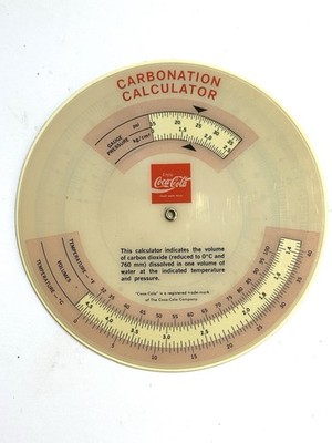 Rare Vintage Coca-Cola Carbonation Calculator Dial. Bottler Engineer ...