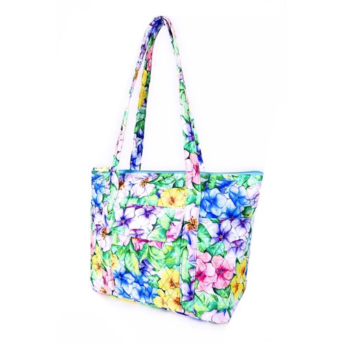 Quilted Handbag Purse Shoulder Bag Pocketbook (MEDIUM Multi Floral) | eBay