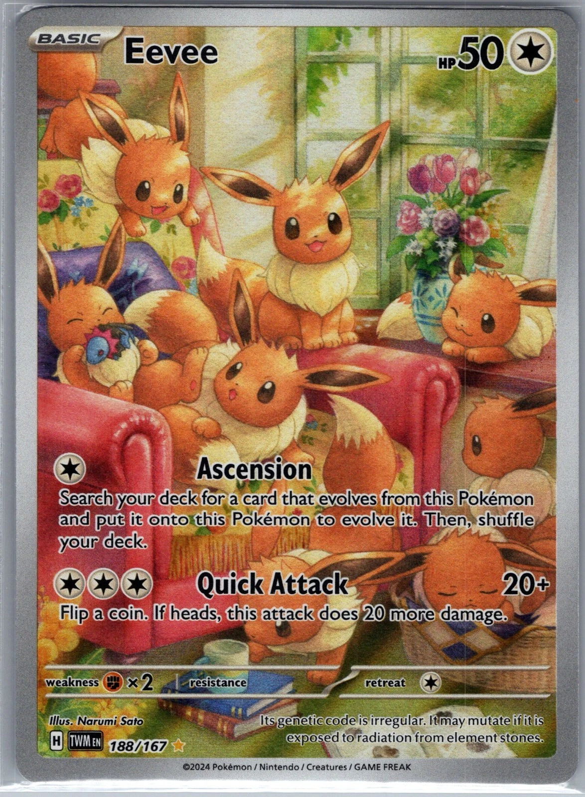 Eevee 2024 Scarlet & Violet: Twilight Masquerade #188/167 Illustration ...