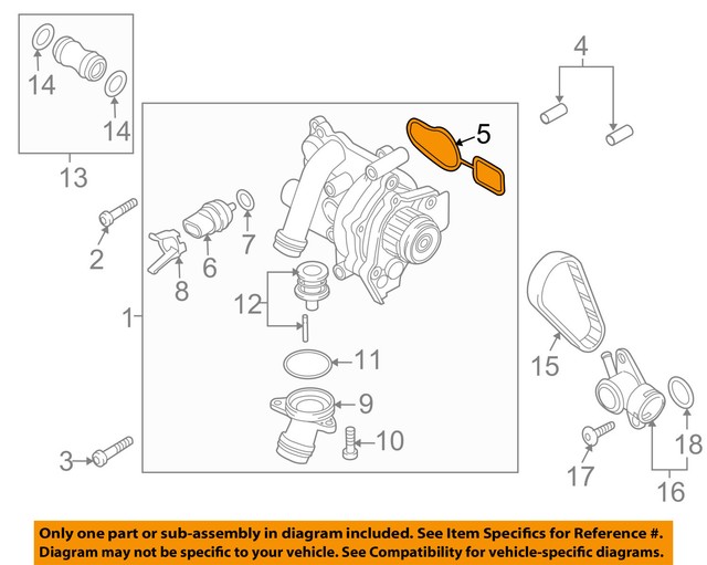Audi OEM 2017 A5 Quattro-engine Water Pump Gasket 06H121119D for sale ...