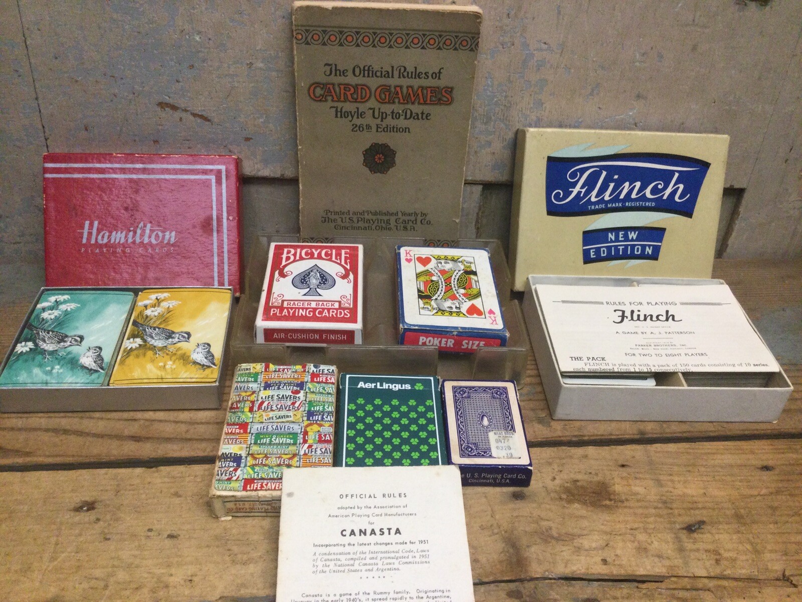 Vtg 1922 The Official Rules of Card Games 1938 Flinch, Playing Cards ...