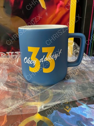 Fallout 33 Okey Dokey Blue Ceramic Mug Cup 12oz Figure /w Vault Tec ...