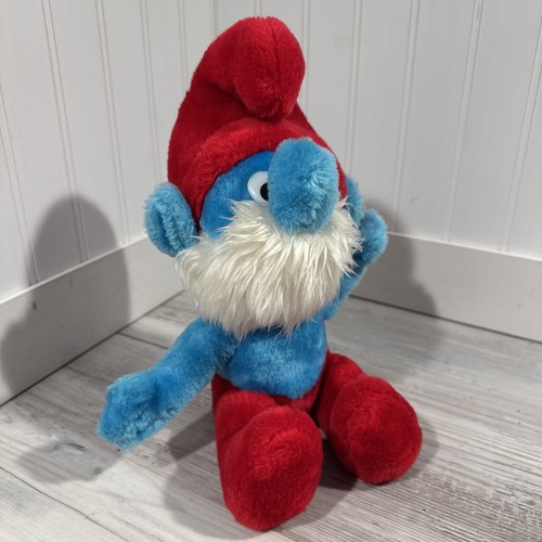 VTG PAPA SMURF from The Smurfs Plush 10" Toy Stuffed Animal Peyo 1979 ...