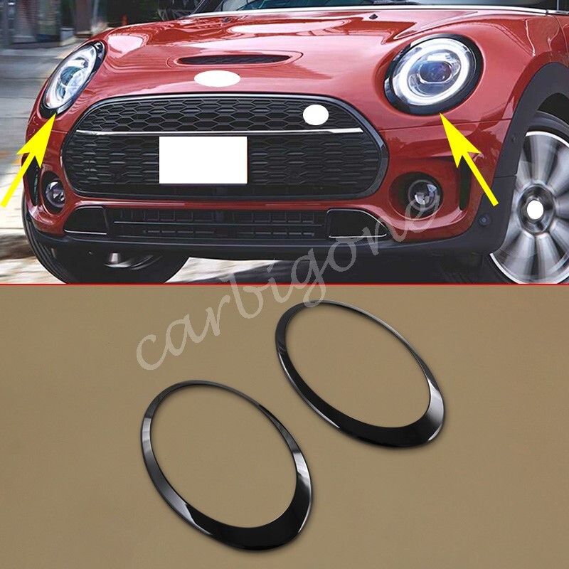 Black Headlight Rings Cover Trims For MINI Clubman Cooper S 2020-2024 ...