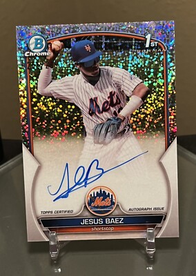 2023 Bowman Jesus Baez Speckle Chrome Refractor Auto #255/299 CPA-JBZ ...