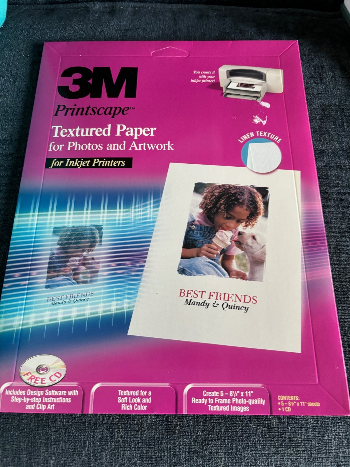 3M Printscape Linen Textured Paper for Photos /Artwork 5 - 8 1/2”x11” NEW | eBay
