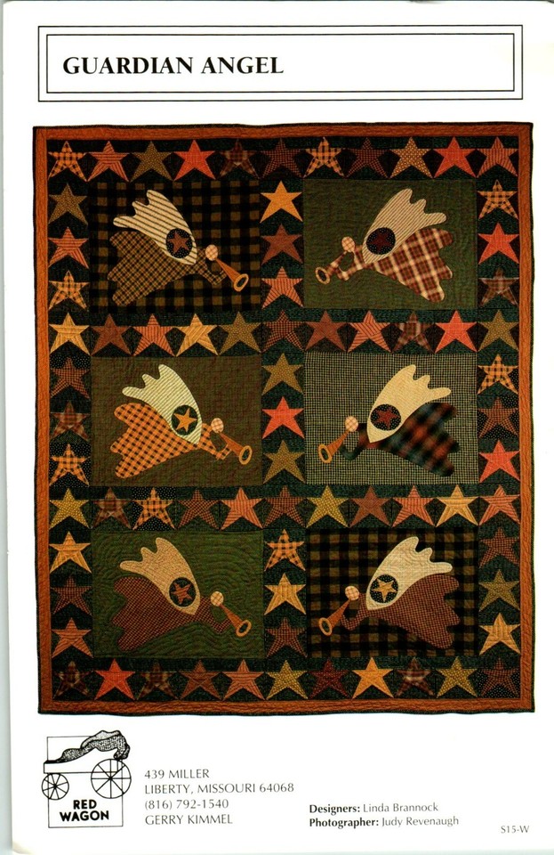 Guardian Angel Wall Quilt Pattern Primitive Rustic Country Horn & Stars ...