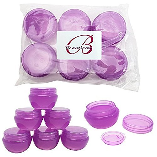 6 Pieces 10G/10ML Round Purple Cosmetic Sample Container Jars with ...