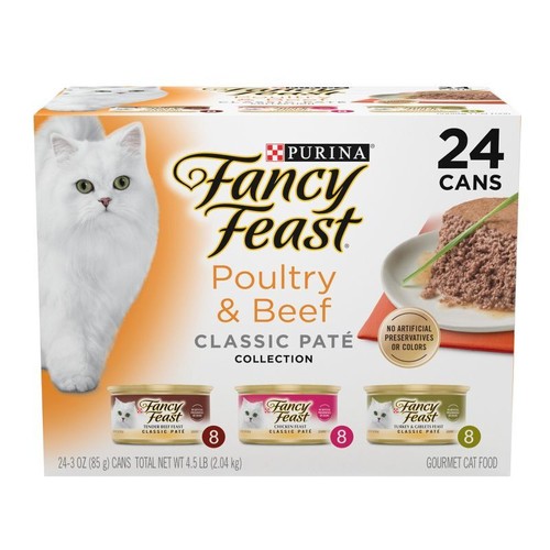 Purina Classic Paté Variety Pack Chicken, Turkey & Beef Flavor Wet Cat ...