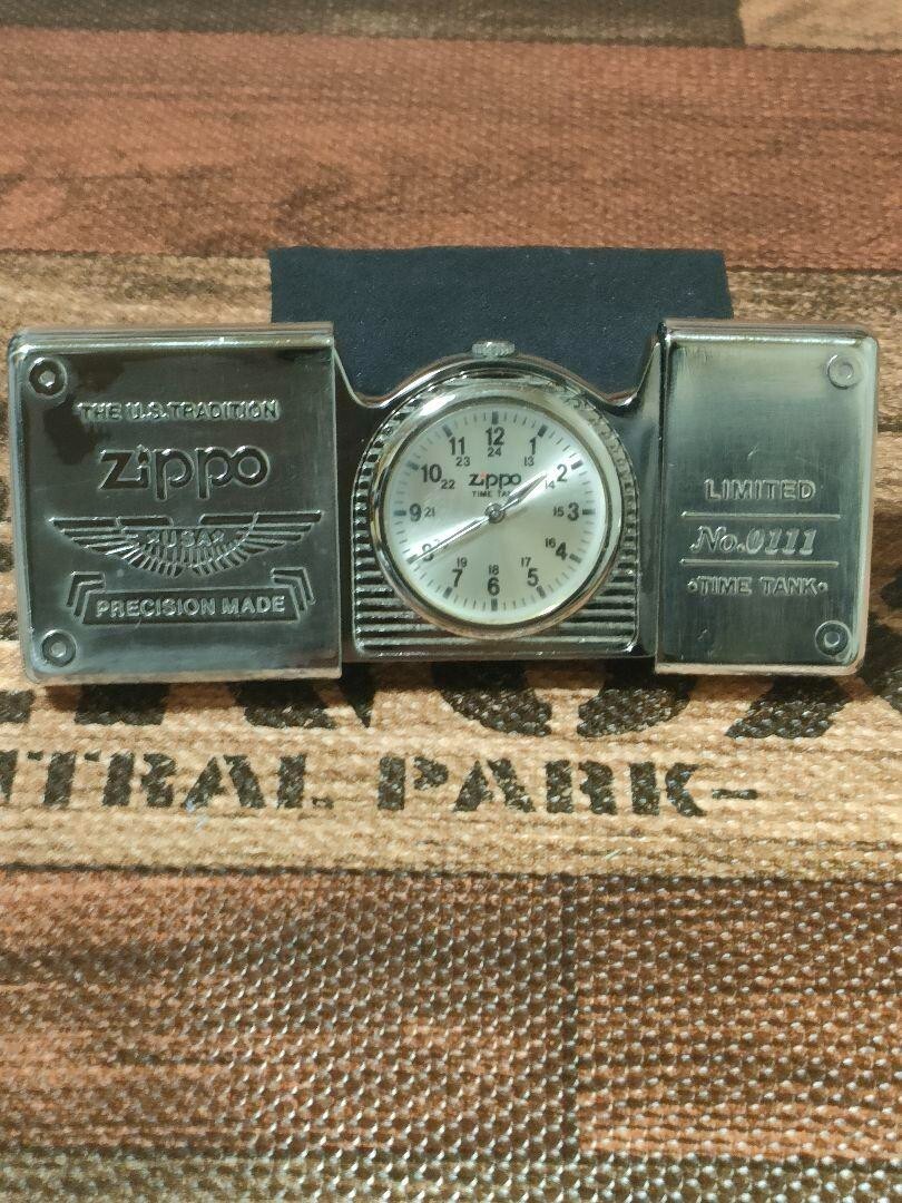 Zippo Time Tank Pocket Clock Limited Watch running 1995 Rare Silver ...