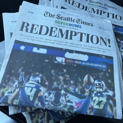 SEATTLE SEAHAWKS SEATTLE TIMES FULL NEWSPAPER 2/9/2026 SUPERBOWL CHAMPS ...