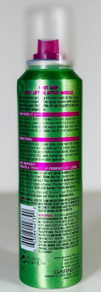 2 Garnier ROOT AMP Root Lifting Spray Mousse Volume 5 oz Extreme Hold ...