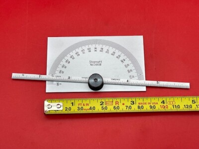Starrett C493B Protractor / Depth Gage, 6", 0-180 Degrees, Satin Chrome ...