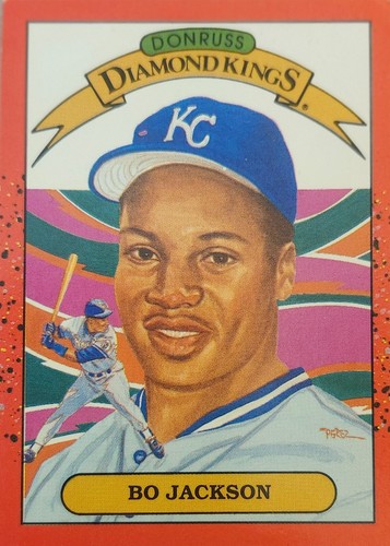 1990 DONRUSS BO JACKSON DIAMOND KINGS #1 Rare original ERROR “i” in ...