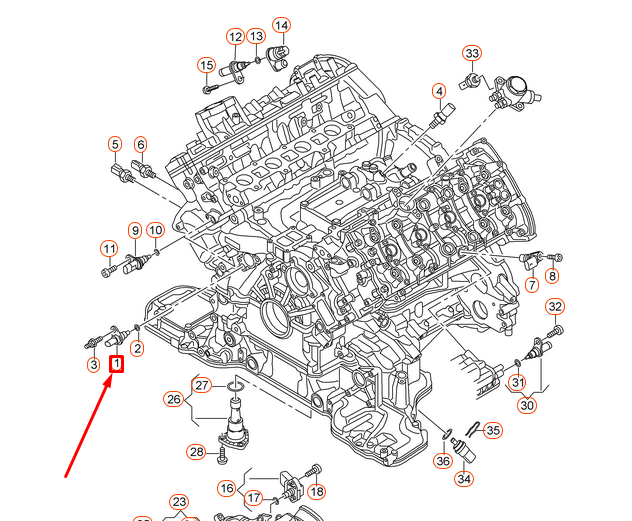 079919525D Genuine Audi Oil Temperature Sender 8 CYL Engines for sale ...