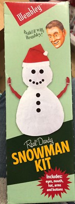 NIB WEMBLEY REAL DANDY SNOWMAN KIT EYES MOUTH HAT ARMS AND BUTTONS $30 ...